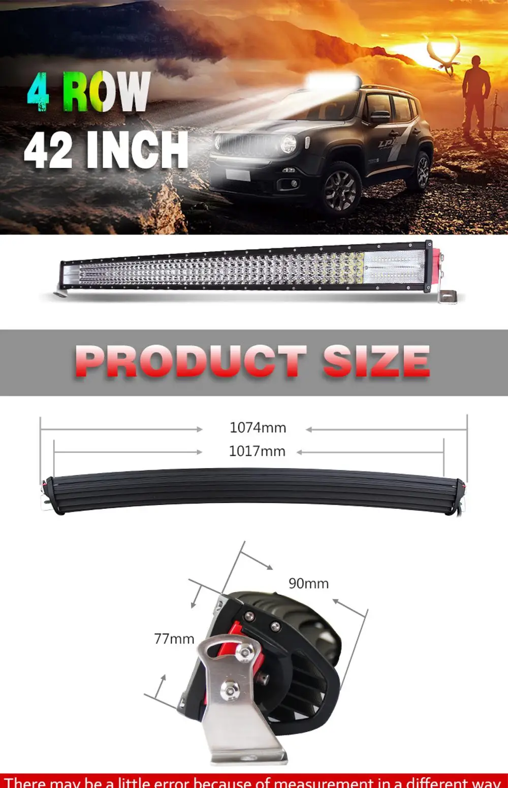 Atv Utv Led High Power 8d 12d 42 Inch Spot Flood Truck Curved Light 4x4 ...