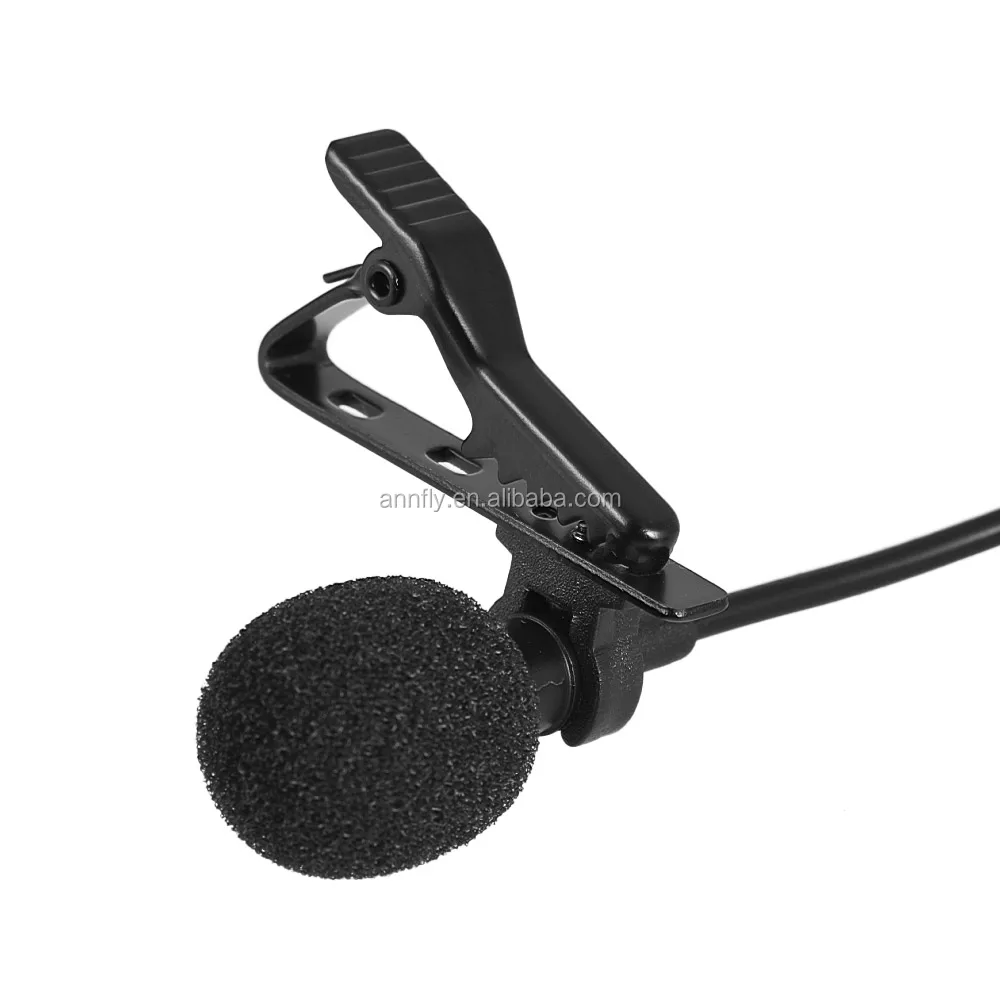 Clip-on Collar Clip Microphone 3.5mm Jack Mini Wired Condenser Mic for ...