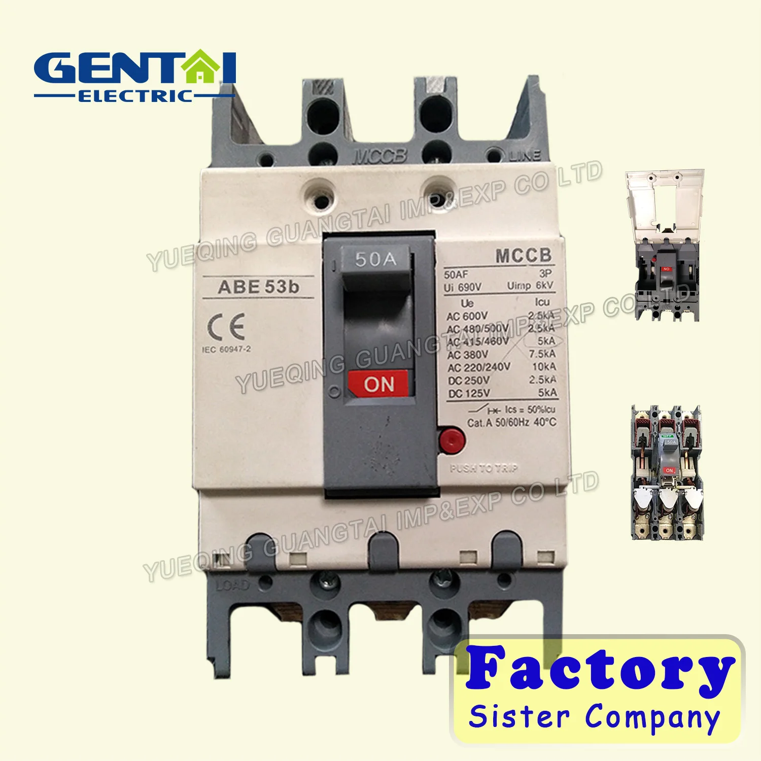 High Quality 3p Mccb Abe53b 15a 20a 30a 40a 50a Mccb Molded Case ...