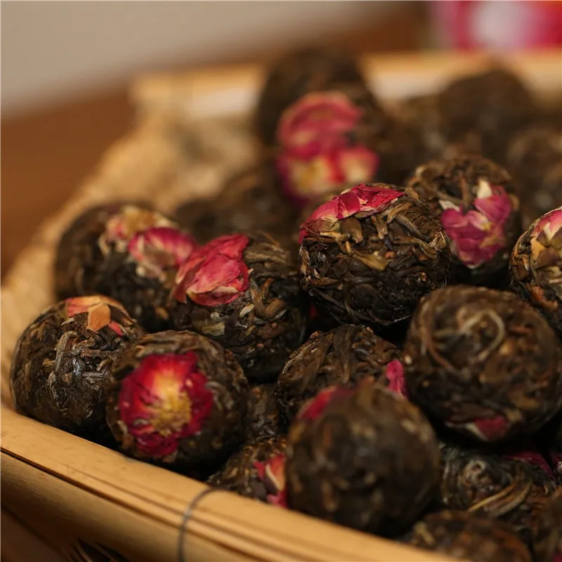 Wholesale Rose Flower Blooming Tea Puer Flavor Tea Ball Cheap Blooming ...