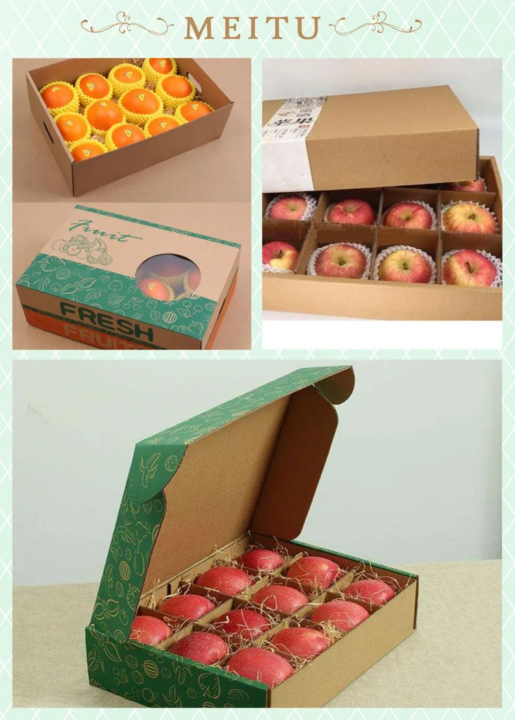 Custom Fresh Apple Fruit Packaging Carton Box - Corrugated, Eco ...