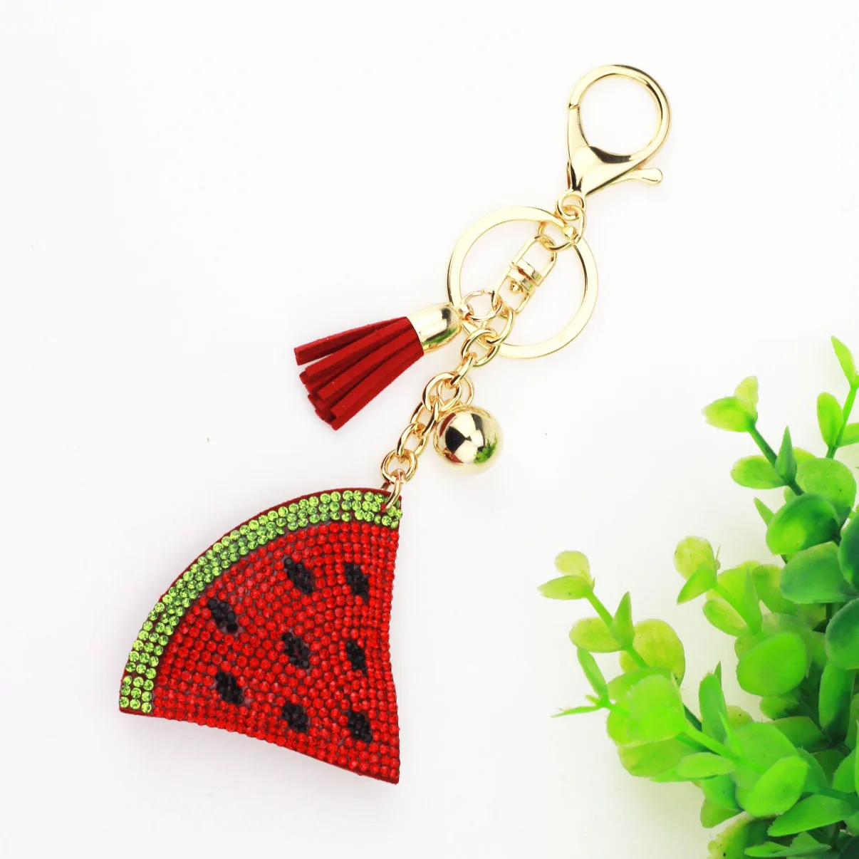 Multicolor Crystal Watermelon Rhinestone Metal Bag Accessories Pendant ...