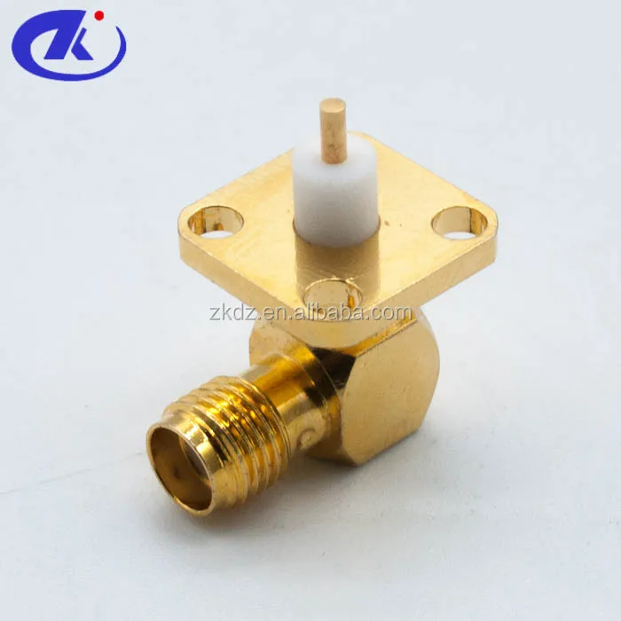 SMA Panel Mount Female Right Angle Flange 4 Hole - RF Connector