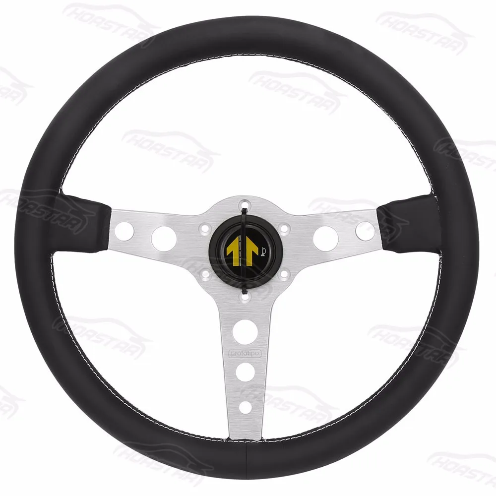 Steering Wheel Racing 350mm - Leather & Alloy Sports Grip