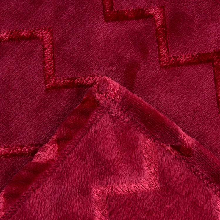 100% Polyester Great-looking Embossed Solid Soft Fleece Flannel Blanket ...