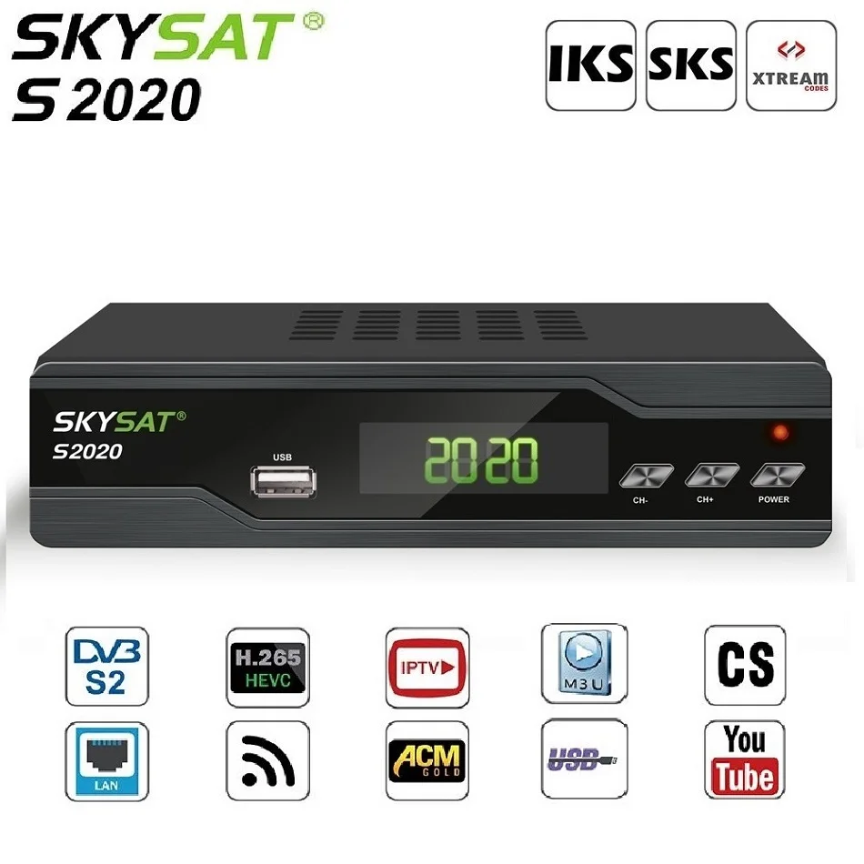 Skysat S2020 Twin Tuner Satellite Receiver Iks Sks Acm H.265 Xtream ...