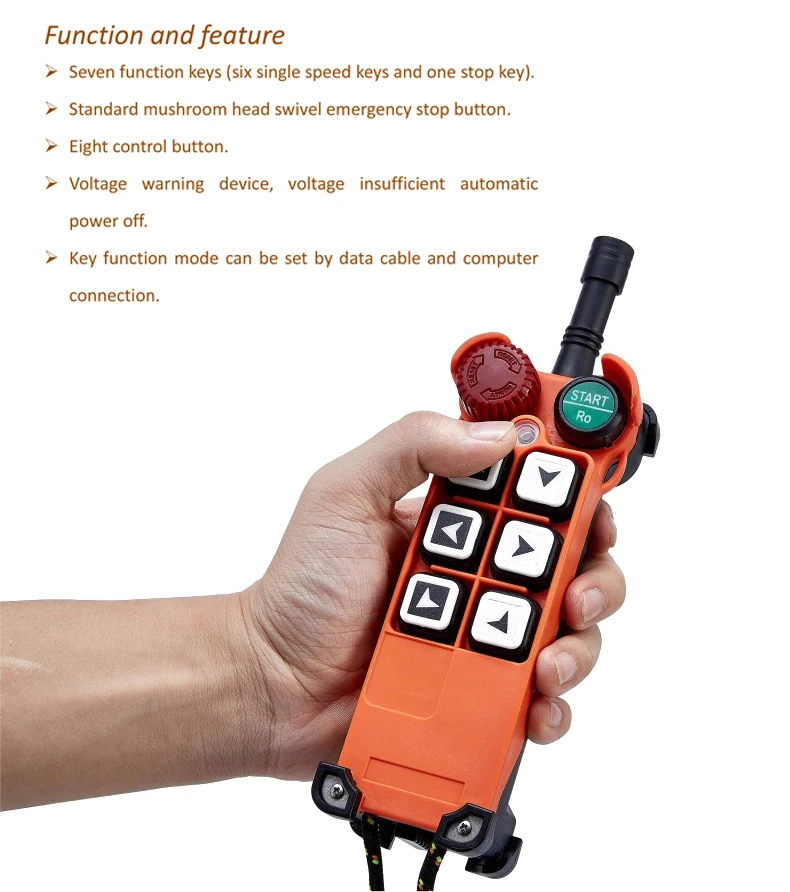 Telecrane Remote Control F21-E1 - 6 Speed Buttons