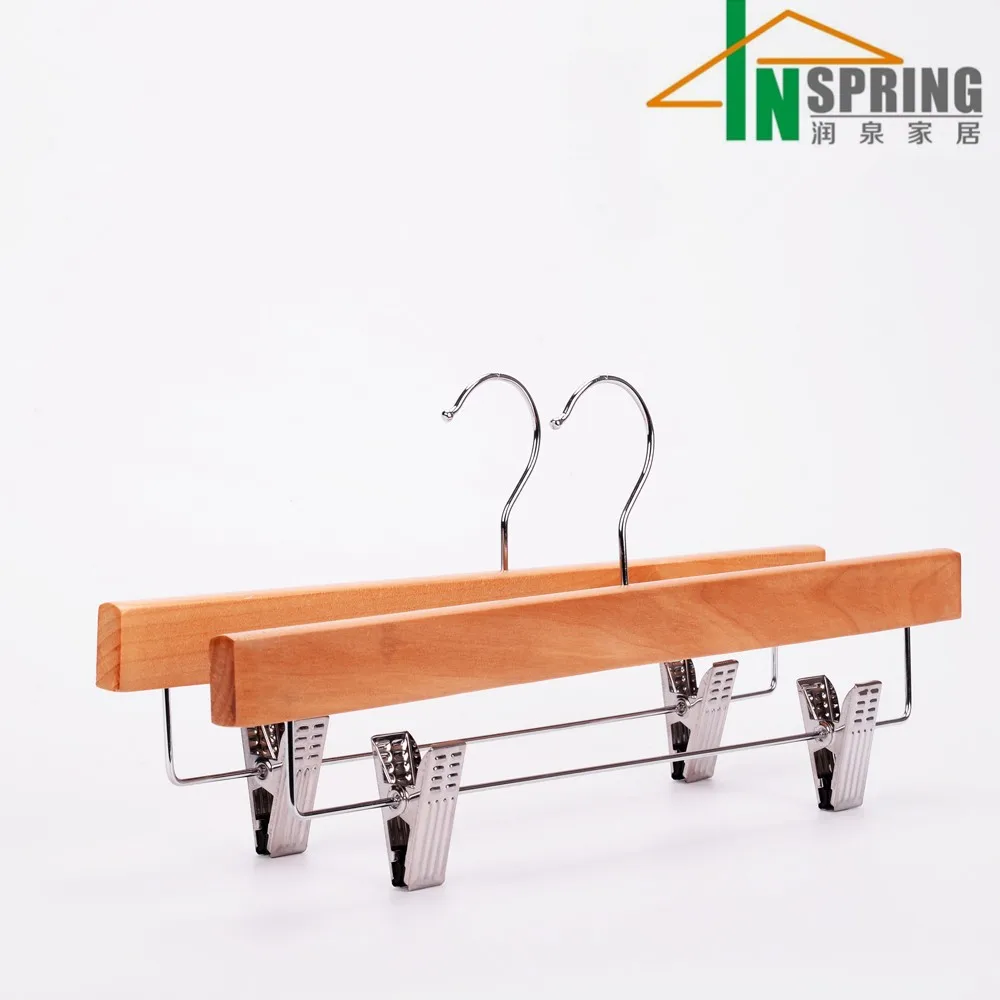 Wholesale Antique Color Wooden Jeans Hanger With Nickel Plated Metal ...