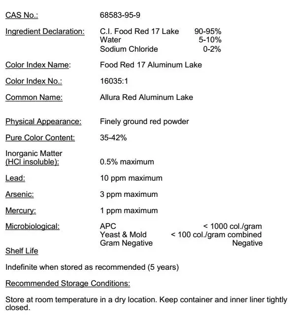 Ci 16035:1レッド40レイクダイfd & Cレッド40アルミニウムレイク - Buy Fd&c Red 40 Aluminum ...