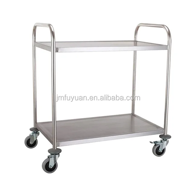 Commercial 2 Tier Stainless Steel Heavy Duty Catering Trolley On Wheels ...