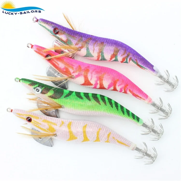 New Style Noctilucent Squid Fishing Lure Jigs 10 Pcs Suit Egi Squid ...