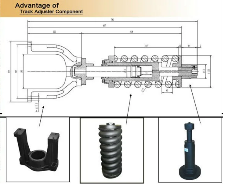 Sell Excavator Parts Pc200-8 Track Adjuster Assembly Spring Tension ...