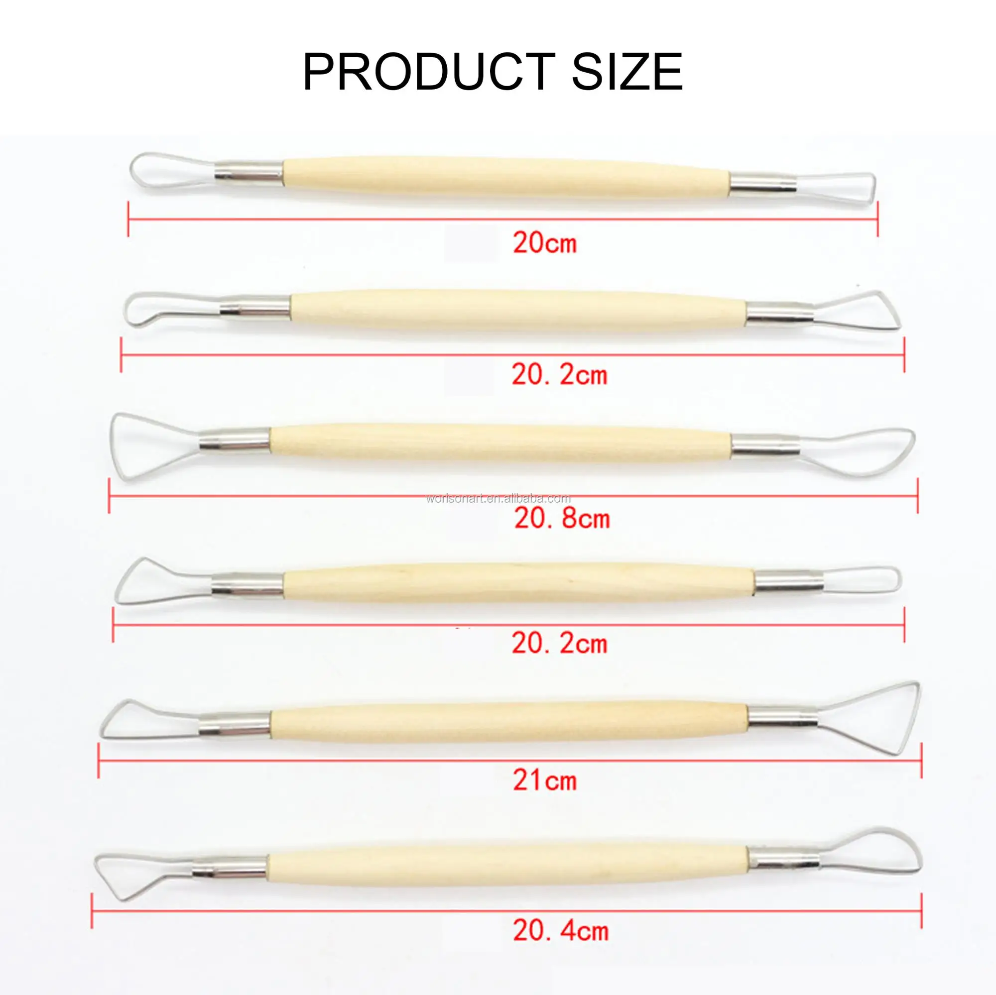 6pcs Pottery Tools Wood Handle Pottery Set Wax Carving Sculpt Smoothing ...