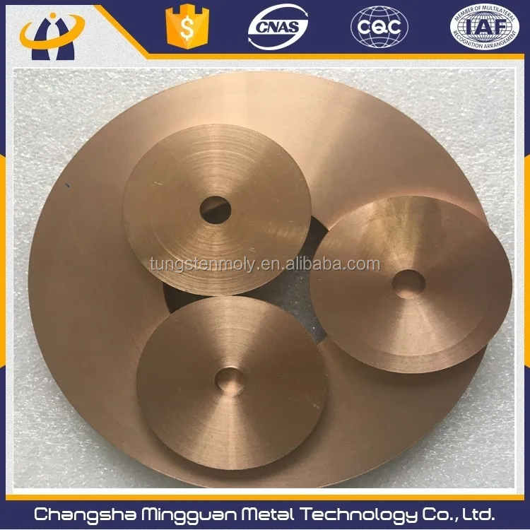 10mm Thickness W75cu25 Copper Tungsten Alloy Plate With Hole In Center ...