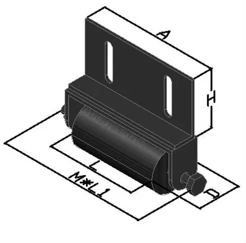 Black Wide Roller Upper Guide Nylon Roller Bracket | Steel Q235 ...