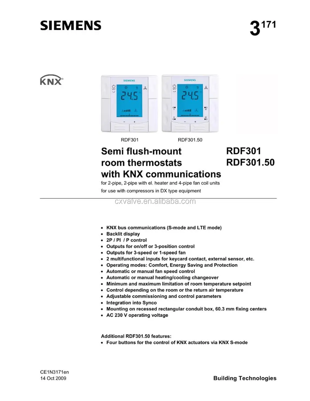 Temperature Controller Rdf301 Room Thermostats Rdf600kn Rdf800kn - Buy ...