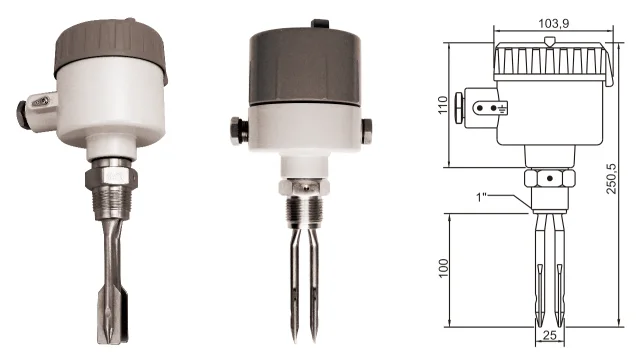 Compact Vibration Fork Type Level Sensor DPDT SPST PNP Tuning Fork ...