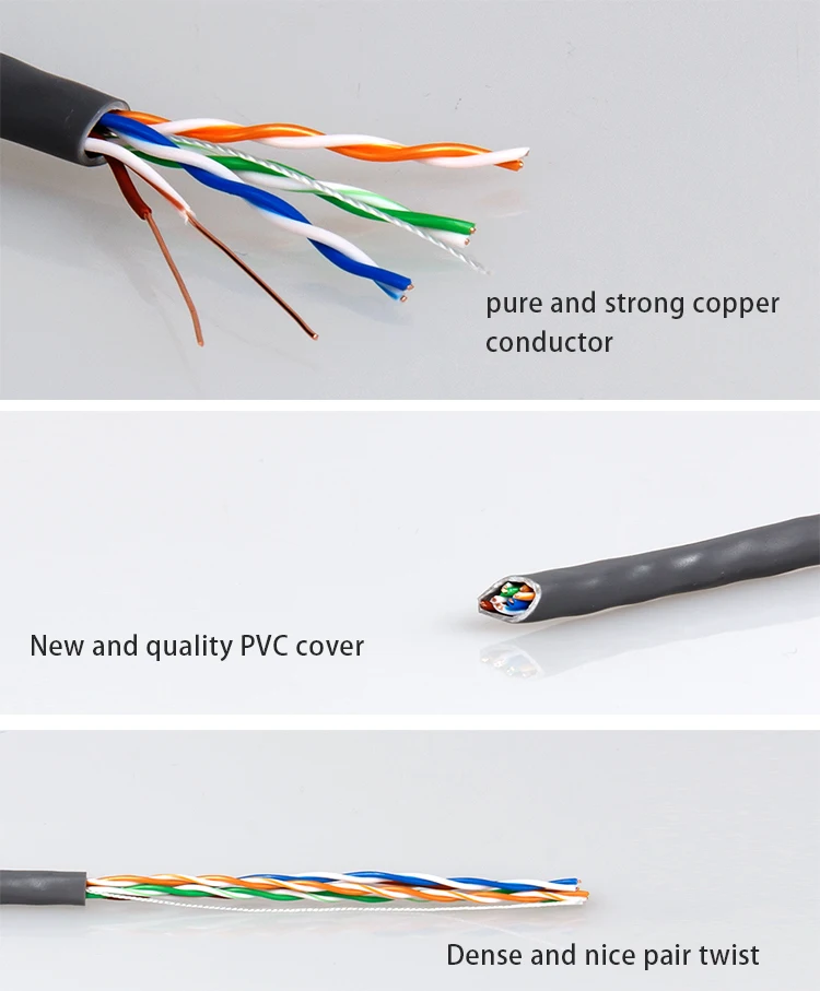 Lan Cable Cat4 Cat5e 4pr Stranded Solid Cable 100m 305m