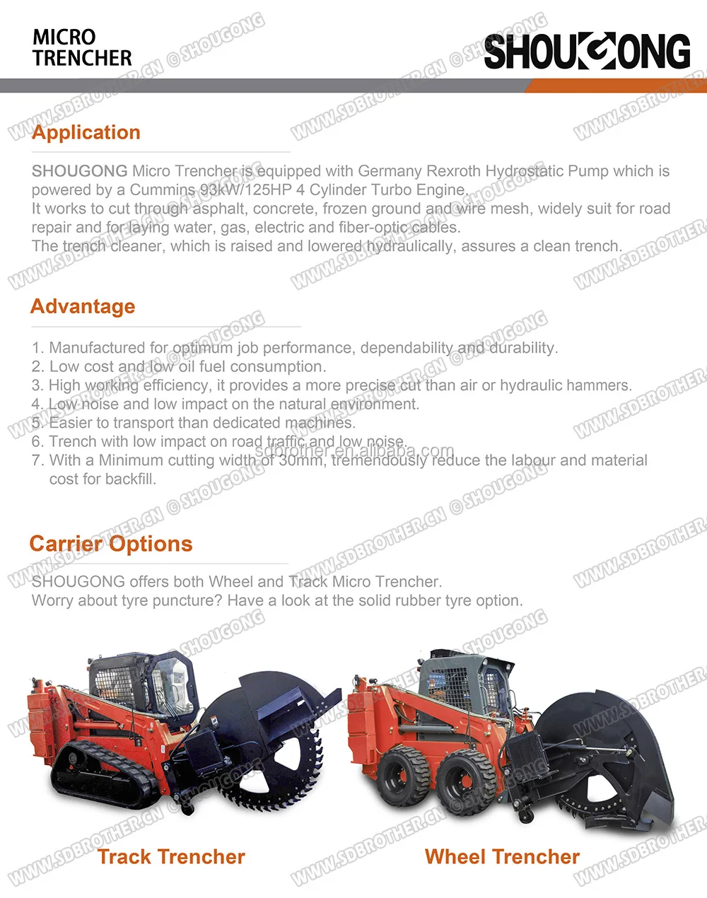 Micro Trencher for Optical Fiber Cable Laying in Urban Areas