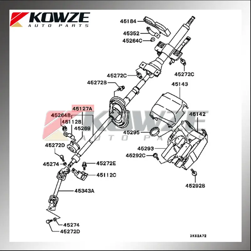 Steering Column For Mitsubishi Pajero Montero V63 V64 V67 V73 V74 V75 ...