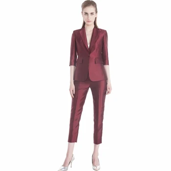 Red Women's Formal Suits Business Suits Tuxedo Suit Jacket Blazer Women ...
