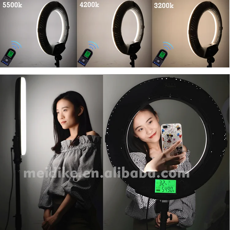 Yidoblo FE-480ii 18'' 96w 95ra Photo Studio Video Shooting Camera Ring Light with Tripod Stand ...