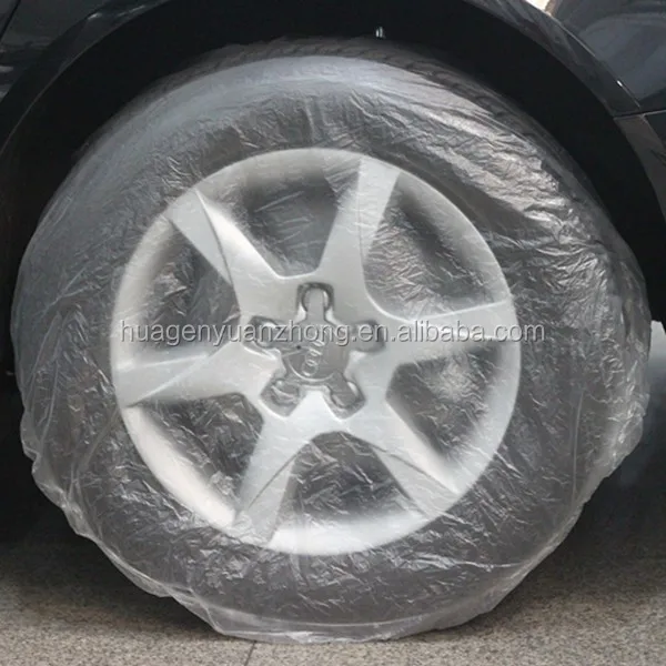 Pe Disposable Plastic Car Wheel/tire Covers - Buy Disposable Plastic ...
