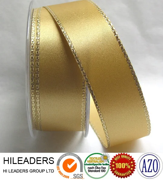 Rt281 Wholesale Gold Edge Satin Wire Edge Ribbon - Buy Wire Edge Ribbon ...
