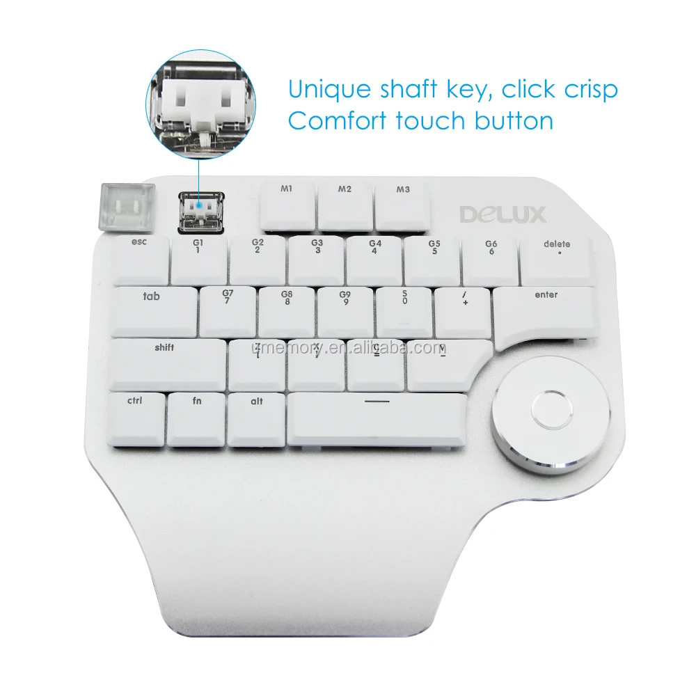 Portable One Handed Type-c Interface Wired Designer Keyboard With Dial ...