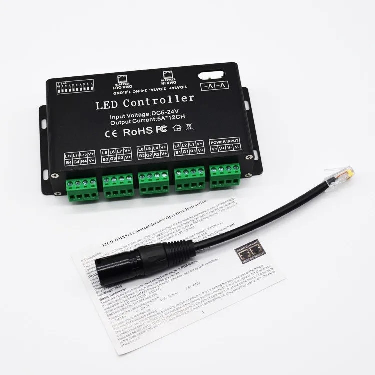 12 Channel LED DMX512 1990 Constant Decoder - 5VDC to 24VDC