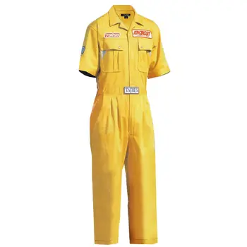 Shortsleeve Yellow Coverall Multi-pocket Cotton Work Coverall Safety ...