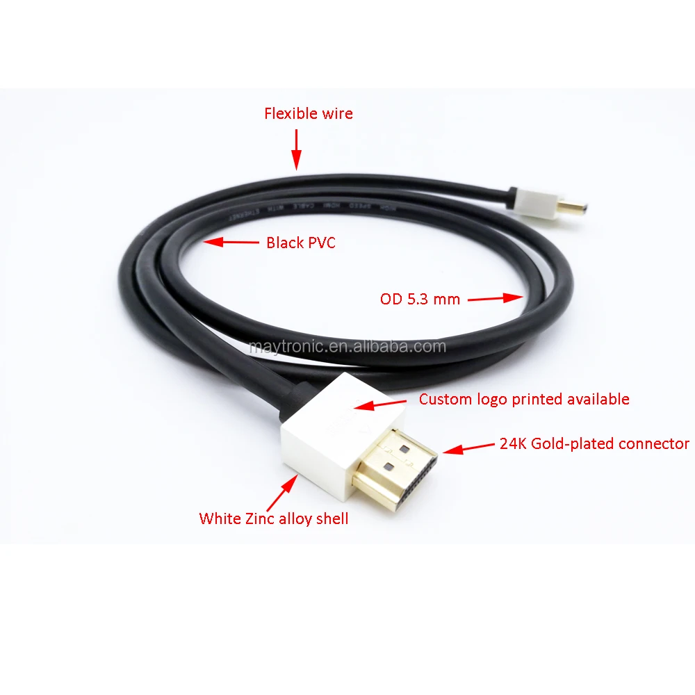 Custom Design Ultra Slim Hdmi 2.0 Cable Hdmi 4k@60hz - Buy Custom Hdmi ...