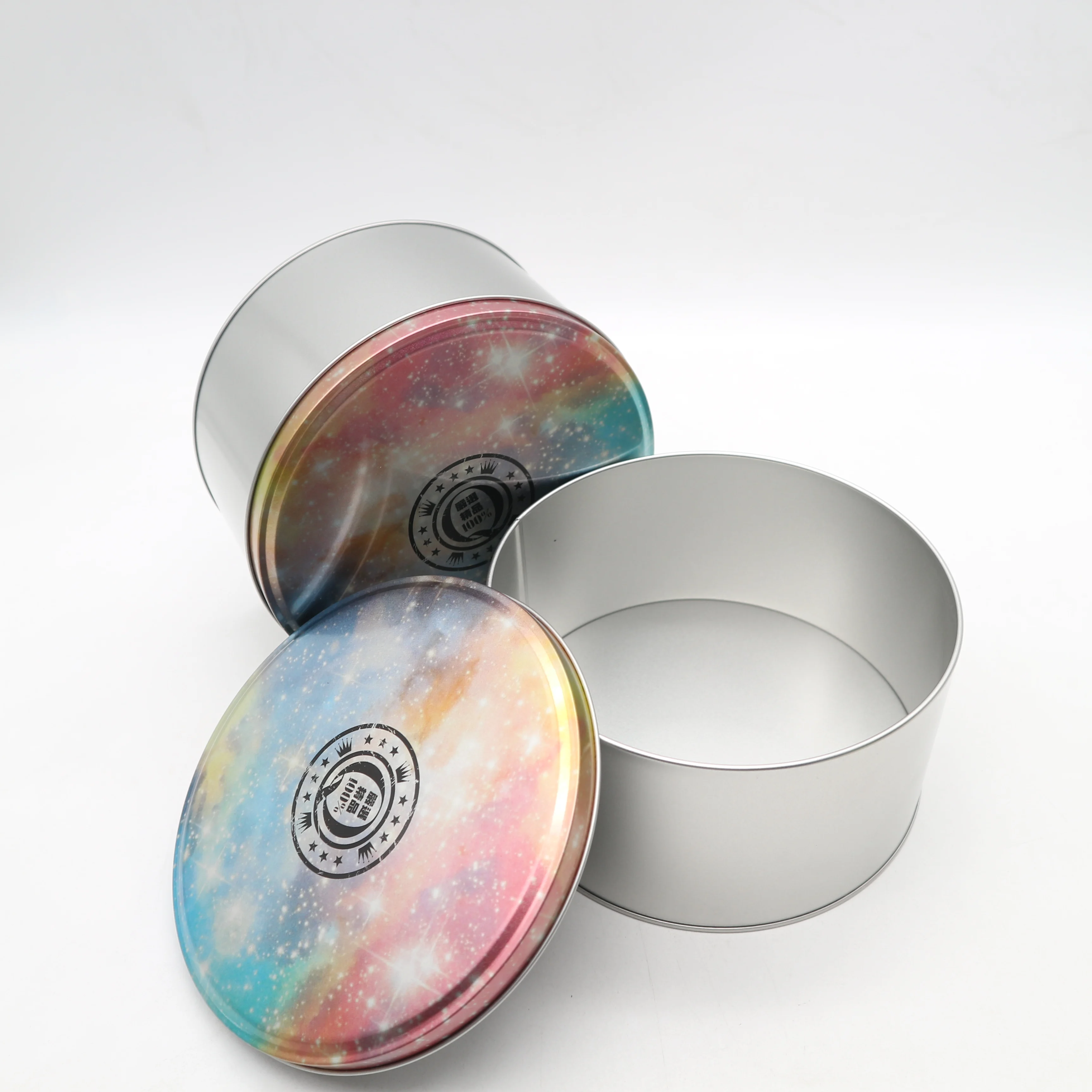Customized Big Round Metal Gift Tin Box for Food & Crafts