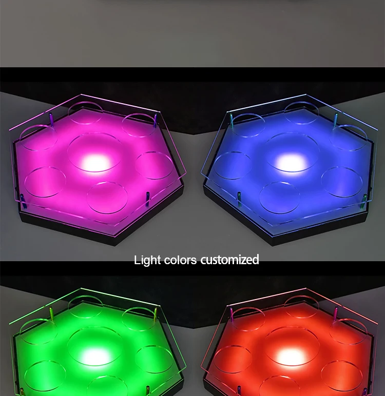 Rechargeable LED Shot Lighted Serving Trays - Acrylic