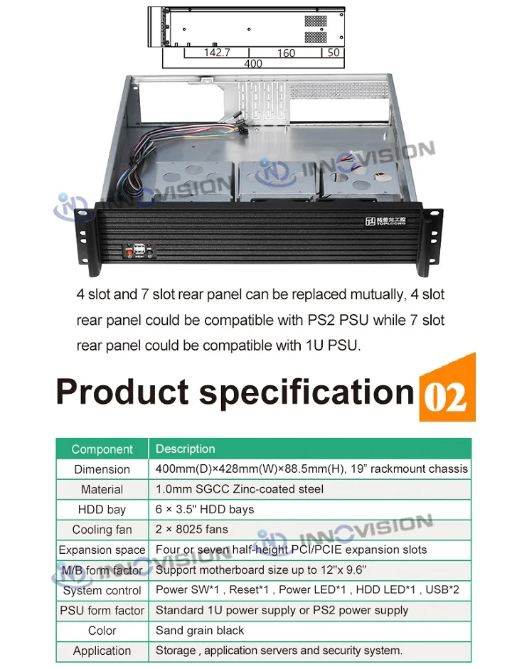 2u 19inch L400mm Case Rack Mount Server Chassis - Buy 2u Server Rack ...
