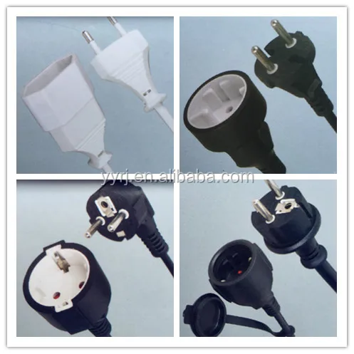 Euro European EU VDE 2 Pin Power Cord Extension Cord/220v Extension ...
