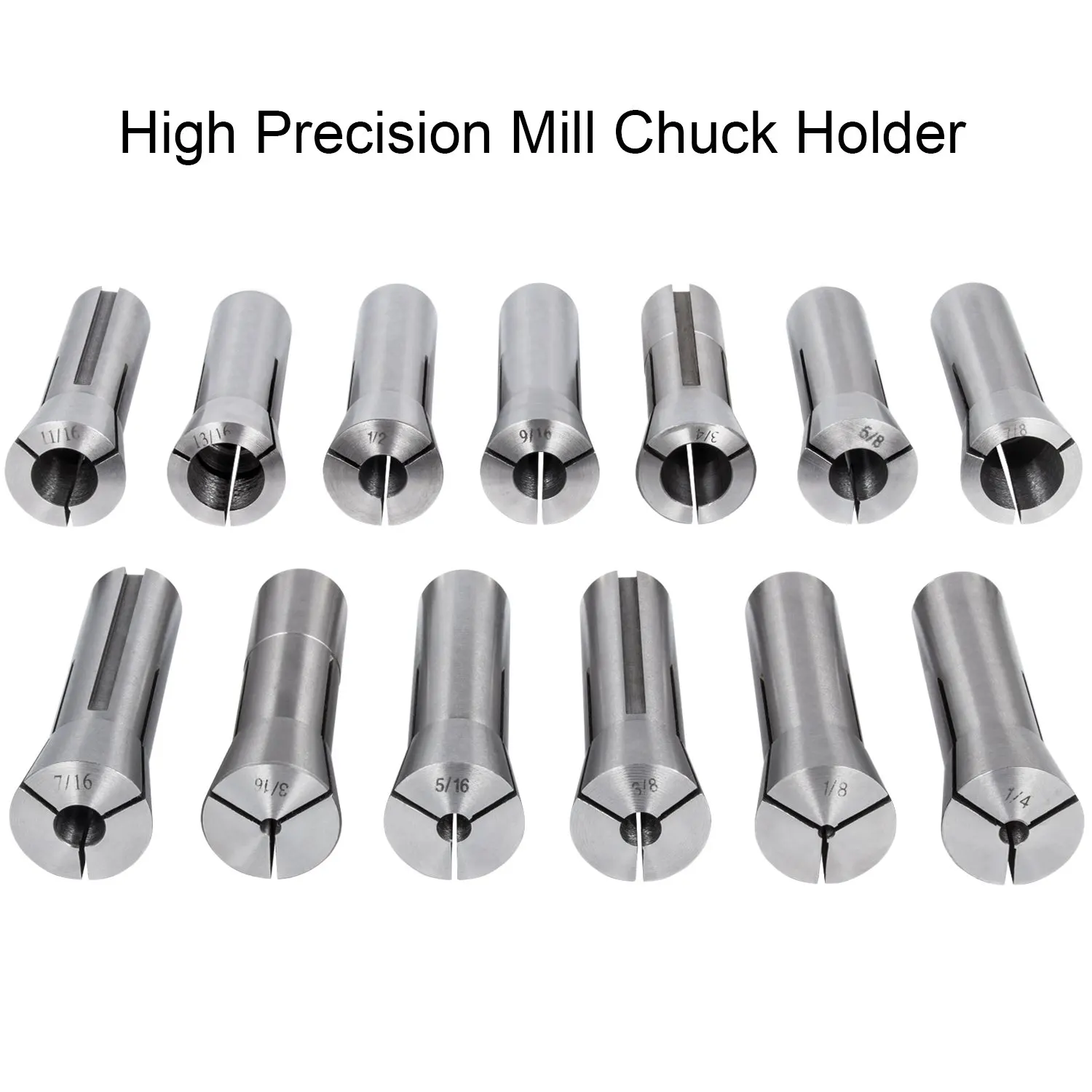 R8 13pcs Cnc Machining Collets Set - Metric & Inch Sizes, Oem