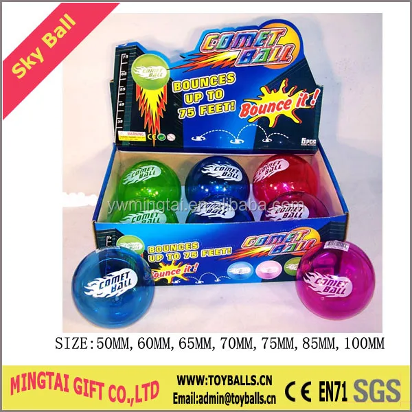 75MM Hollow TPU Super High Flashing Bouncing Sky Ball