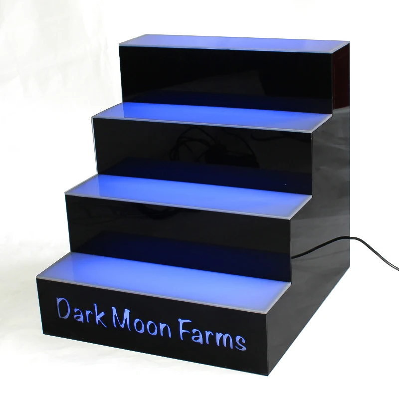 Deluxe Clear Acrylic Step Display With Led Light Acrylic Stair Display ...