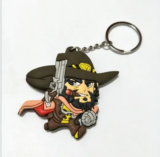 17 Style Fps Game Pvc Cosplay Keychains Over Heroes Soft Log Tracer ...