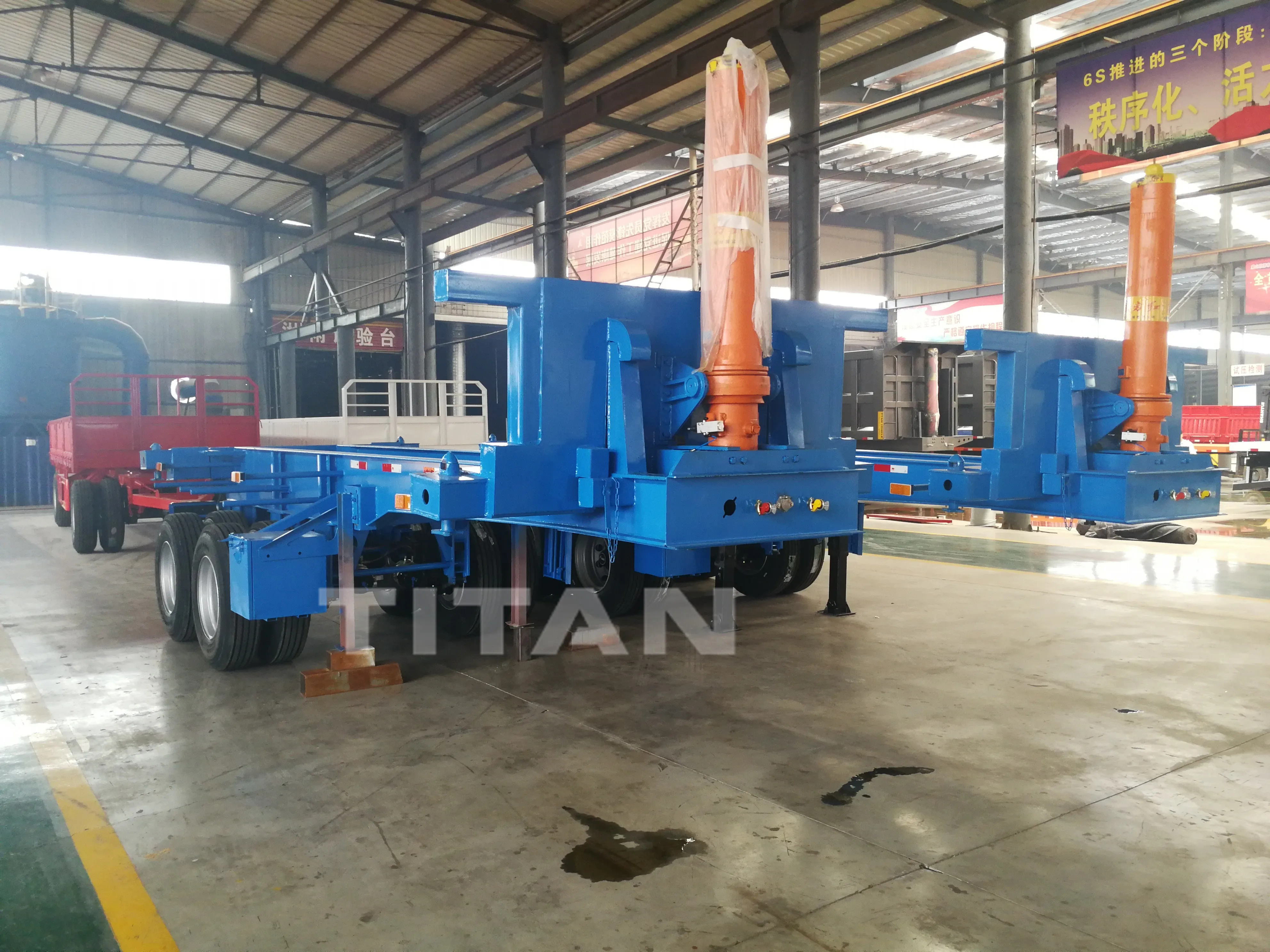 20 Ft 40ft Tipping Equipment Trailer Container Chassis Container Tipper ...