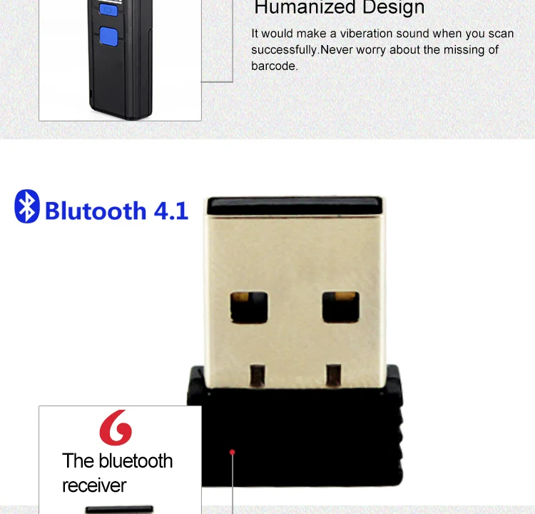 Outdoor Qr Code Reader 1d/2d Wireless Barcode Scanner Wearable Handfree ...