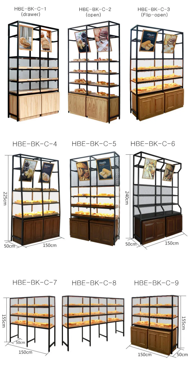 Bread Showcase Cabinet - Eco-Friendly Wood Display Rack