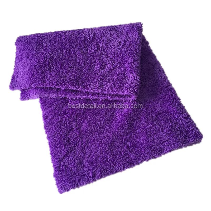 Purple Soft Cleaning Cloth Plush 16x16 350 Gsm Edgeless Microfiber Auto ...