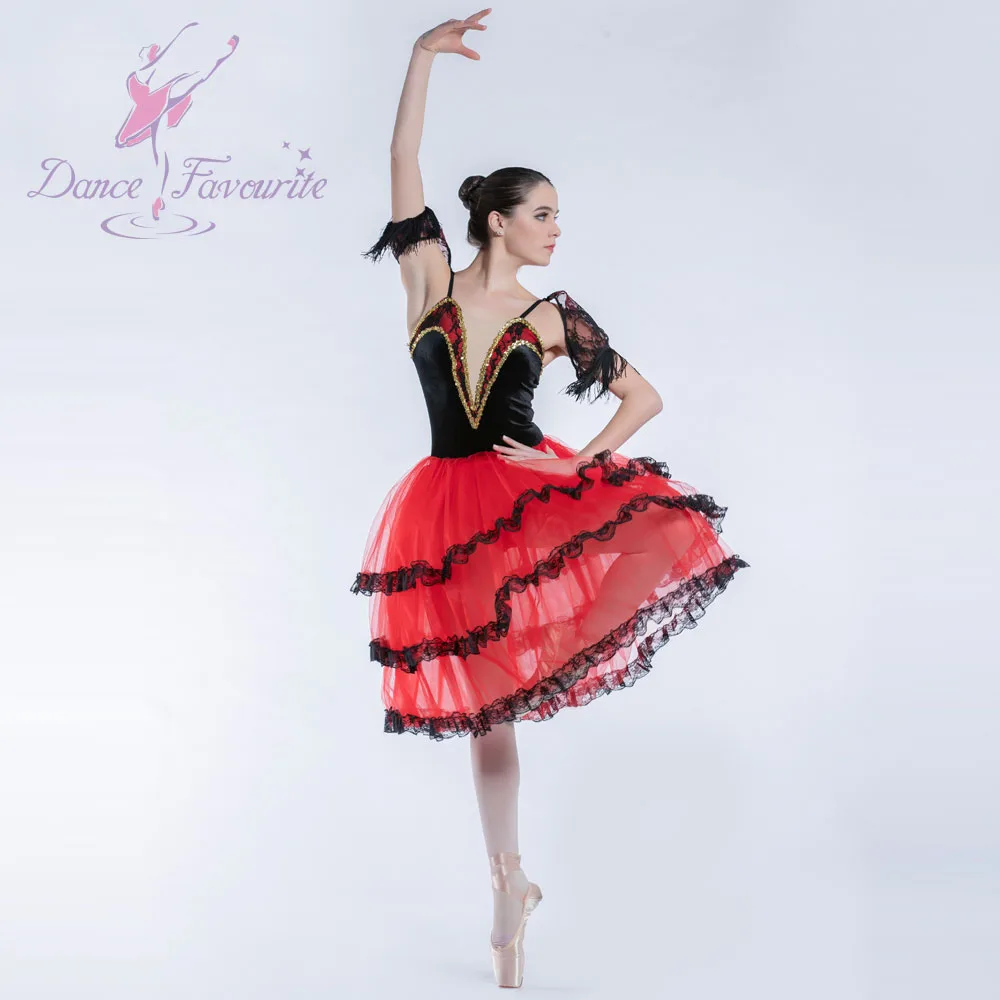 Shop Top Quality Spanish Dress Red Long Ballet Tutu