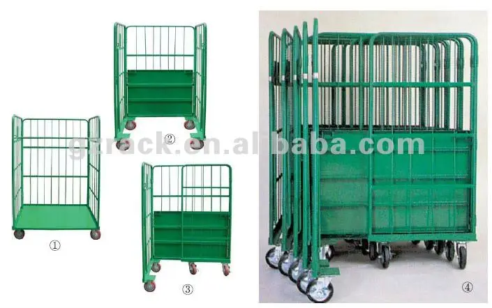 Warehouse Stackable Metal Logistics Trolley Transport Cart Anti ...