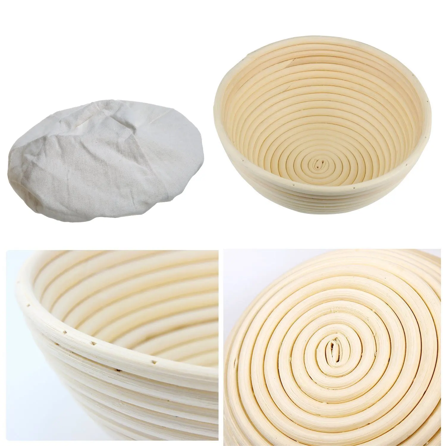 9''/10" Round Bread Proofing Basket Set for Sourdough