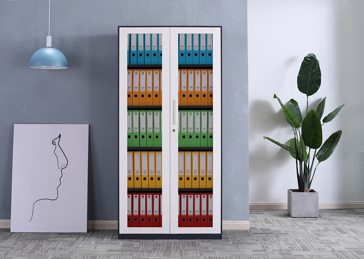 Glass Door Display File Cabinet With Lock Metal New Design Vertical ...