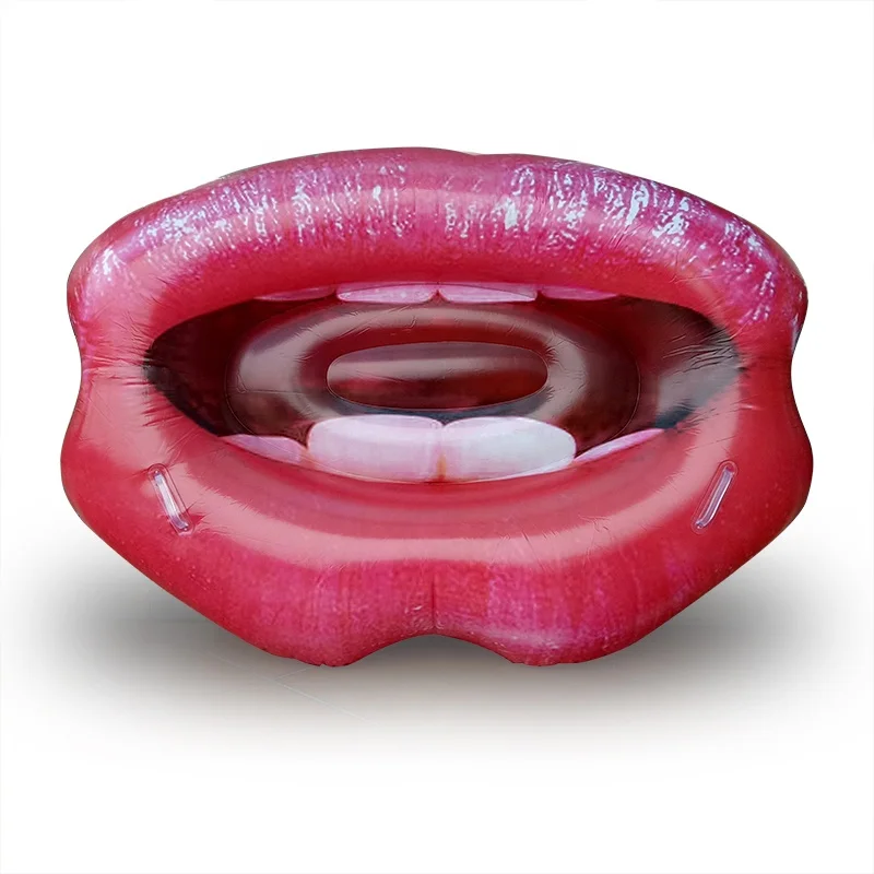 Lips Pool Float - Inflatable Red Floating Toy for Beach