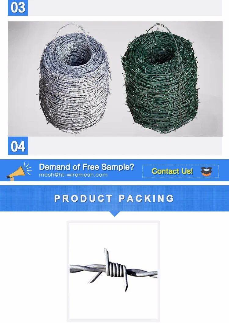 12 X 14 Gauge 500 Meters 2 Strand 4 Point Galvanized Barbed Wire 50kg ...